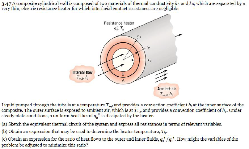 3.47 A composite cylindrical wall is composed of two | Chegg.com