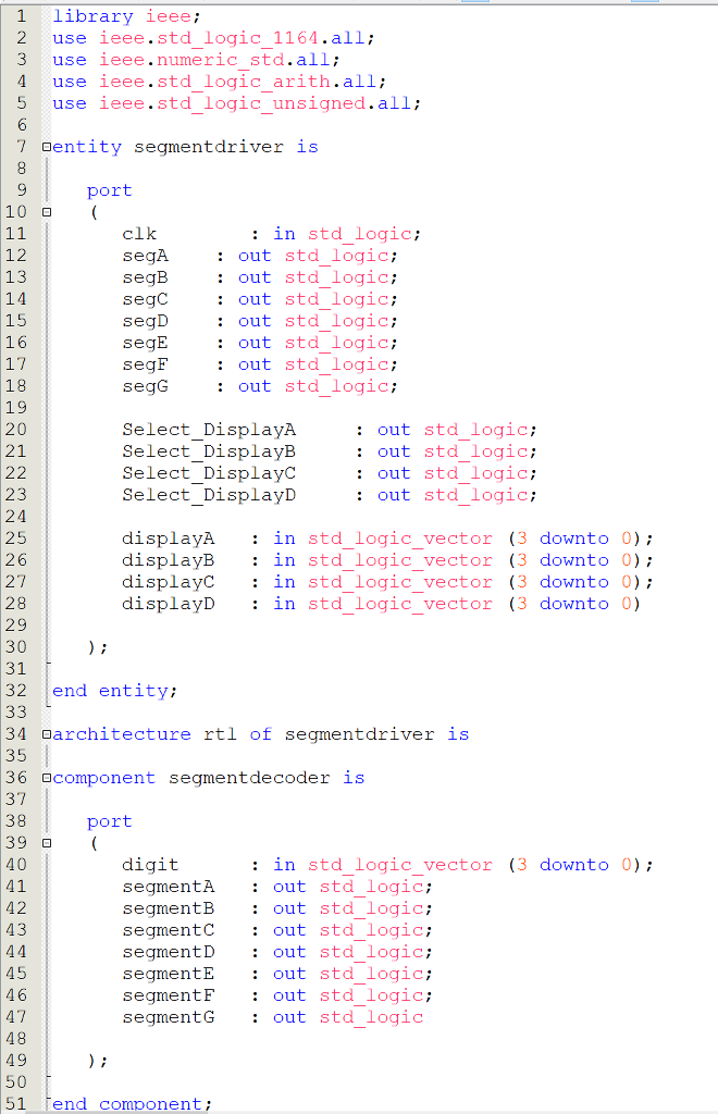 1 librar y ieee; 2 use ieee std logic 1164 all use | Chegg.com