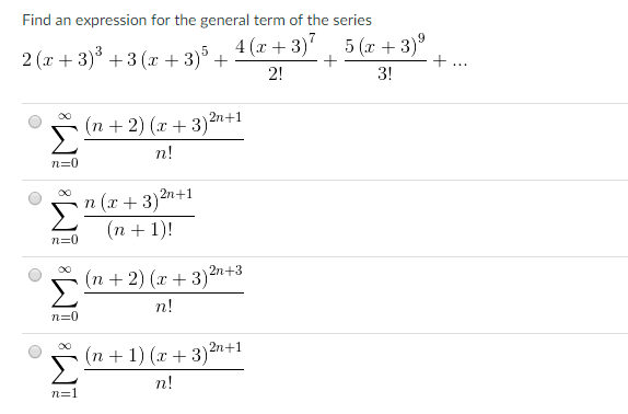 Solved Find an expression for the general term of the series | Chegg.com
