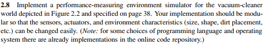 Solved (C++) Implement a simple reflex agent for the vacuum | Chegg.com