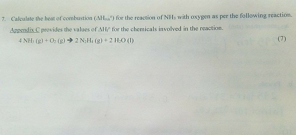 Solved Calculate the heat of combustion (AHon) for the | Chegg.com