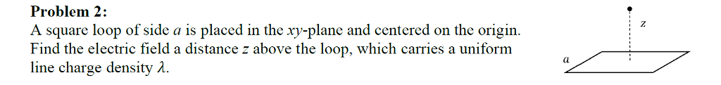 Solved Problem 2: A square loop of side a is placed in the | Chegg.com