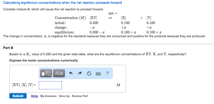 Solved Calculating equilibrium concentrations when the net | Chegg.com