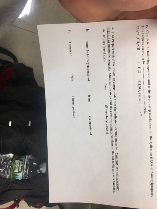 Solved Complete the following equation and write step by | Chegg.com