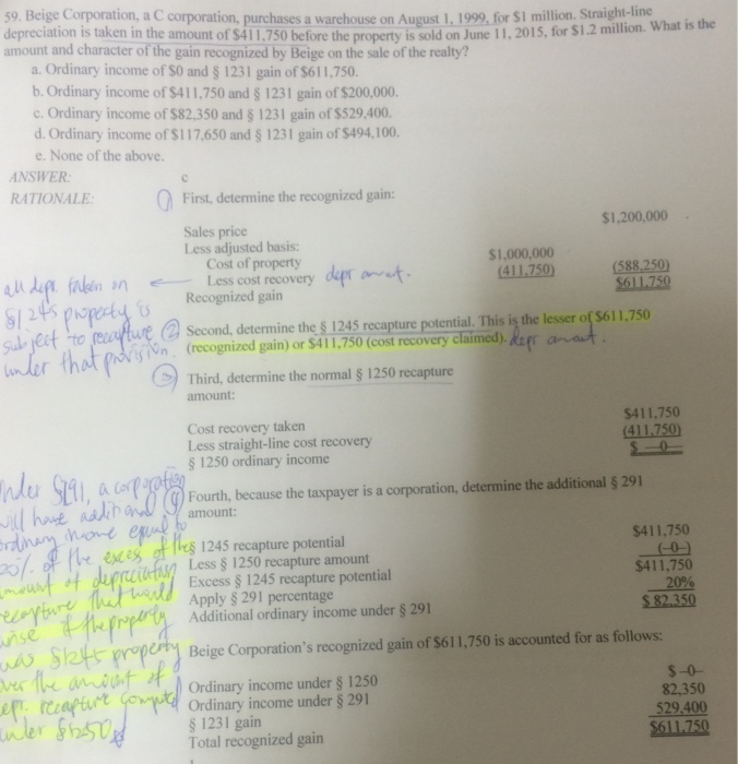Solved This is a corporate tax question. I understood all of | Chegg.com