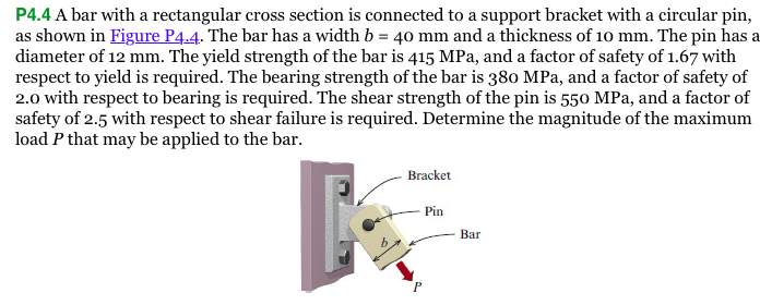 Solved A Bar With A Rectangular Cross Section Is Connected