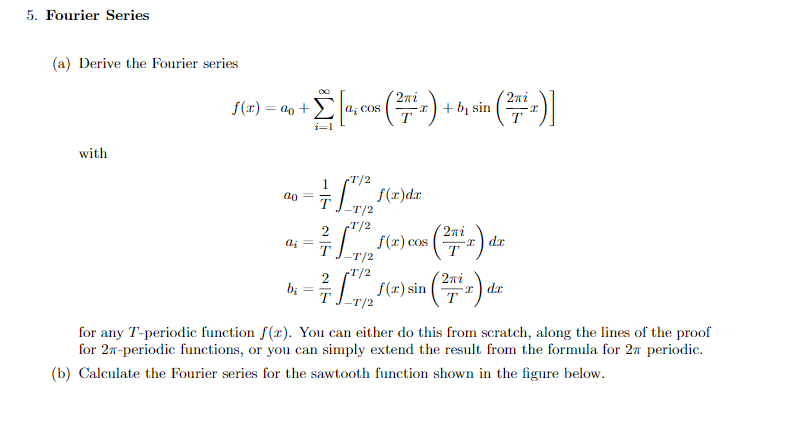 Solved Fourier Series (a) Derive the Fourier series f (x) | Chegg.com