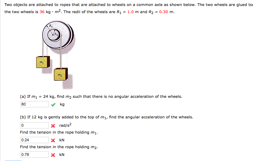 Solved Two objects are attached to ropes that are attached | Chegg.com