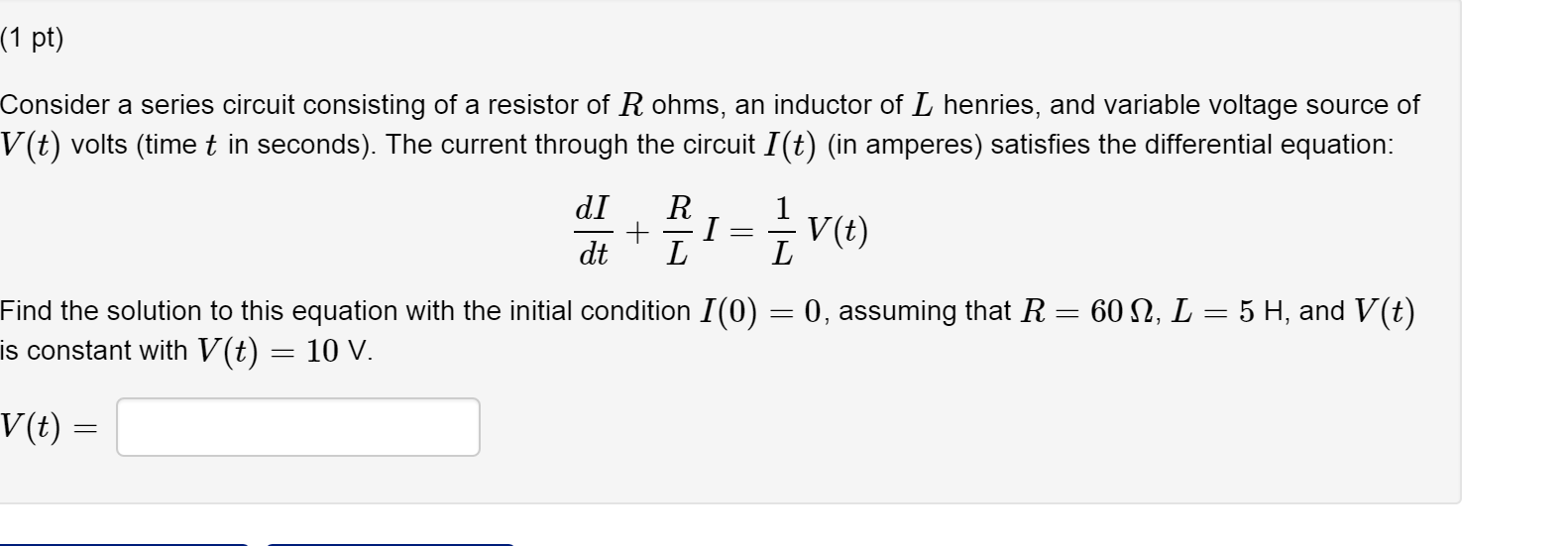 Solved Consider a series circuit consisting of resistor of R | Chegg.com