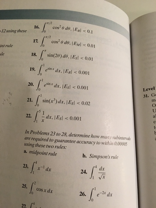 Solved Numbers 20 and 21 Es is the error bound formula for | Chegg.com