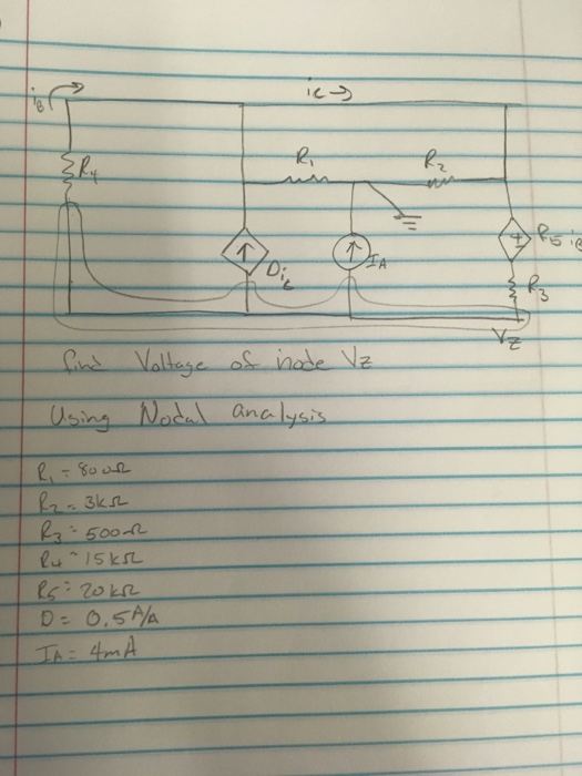 Solved Find Voltage of node V_z Using Nodal analysis R_1 = | Chegg.com
