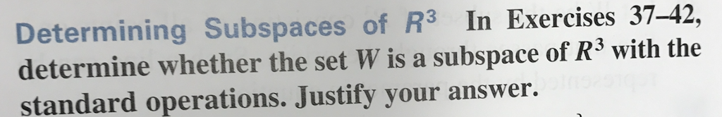 Solved Determining subspaces of R3 In Exercises 37-42 | Chegg.com