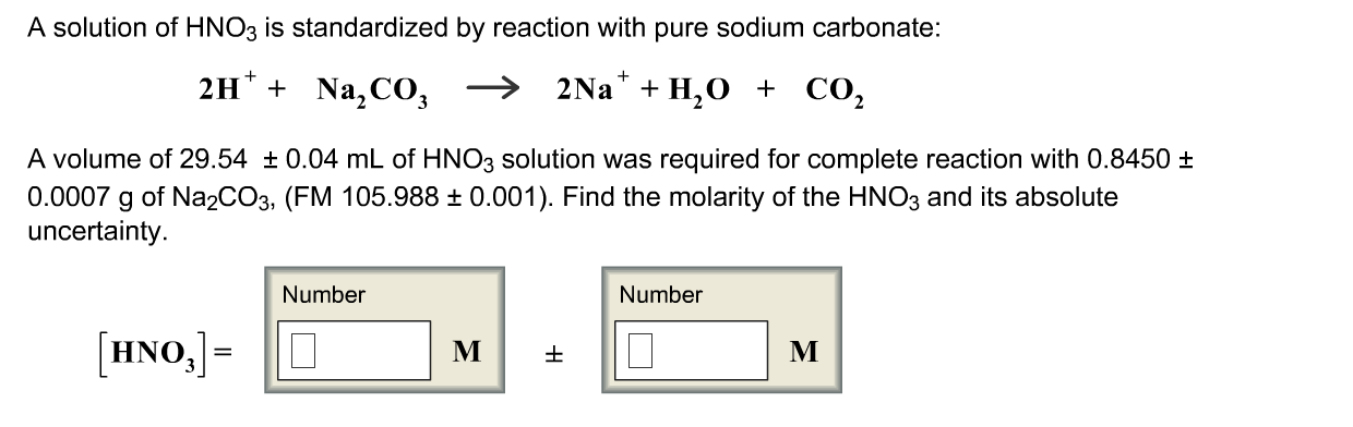 Solved A solution of HNO3 is standardized by reaction with | Chegg.com