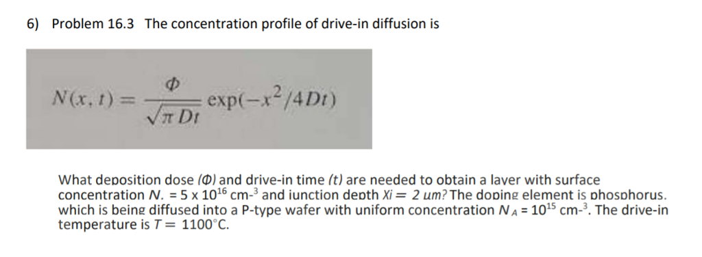 Solved The concentration profile of drive-in diffusion is | Chegg.com