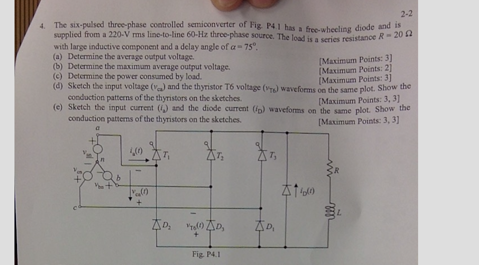 Solved 2-2 The six-pulsed three-phase controlled | Chegg.com