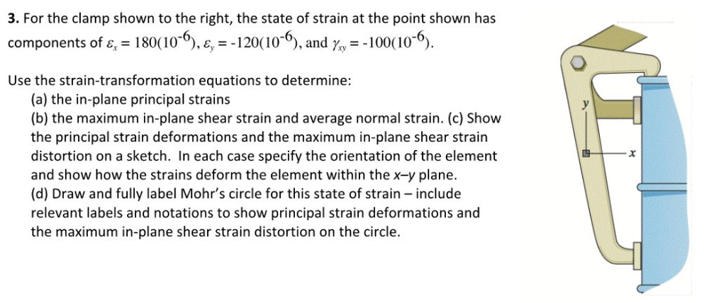 Solved 3. For the clamp shown to the right, the state of | Chegg.com