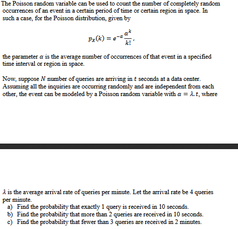 Solved occurrences of an event in a certain period of time | Chegg.com