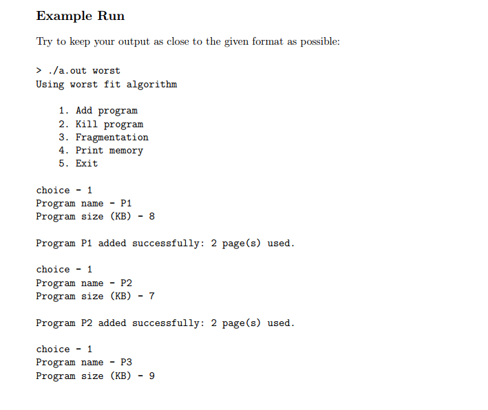 Write a C++ program that emulate the operating | Chegg.com