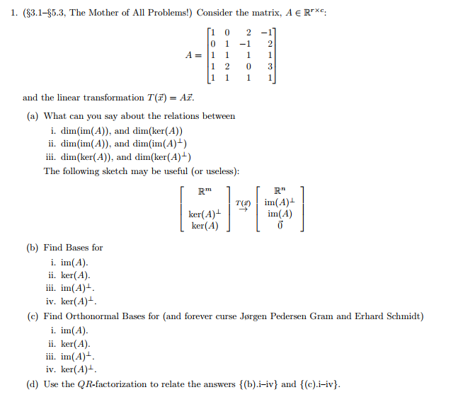 Solved 1. (83.1-85.3, The Mother of All Problems!) Consider | Chegg.com