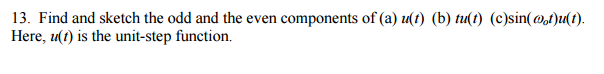 Solved Find and sketch the odd and the even components of | Chegg.com