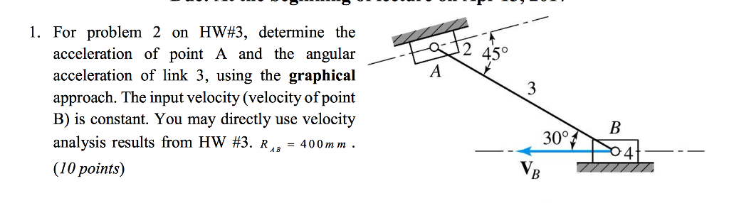 For problem 2 on HW#3, determine the acceleration of | Chegg.com
