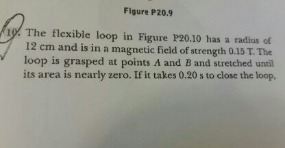 Solved The flexible loop in Figure P20.10 has a radius 12 | Chegg.com