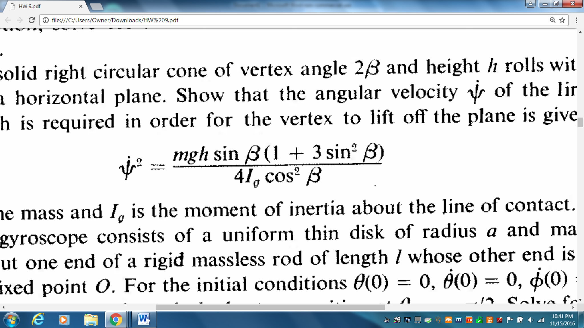 A solid right circular cone of vertex angle 2 | Chegg.com