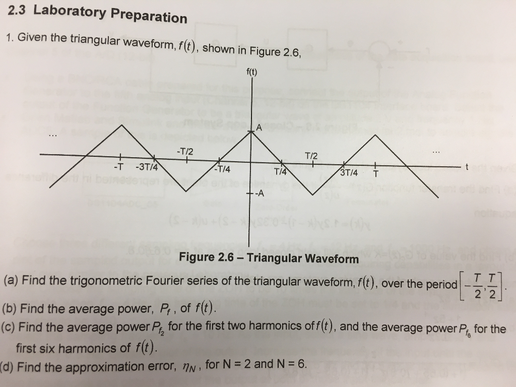 Solved Given The Triangular Waveform F T Shown In Figure