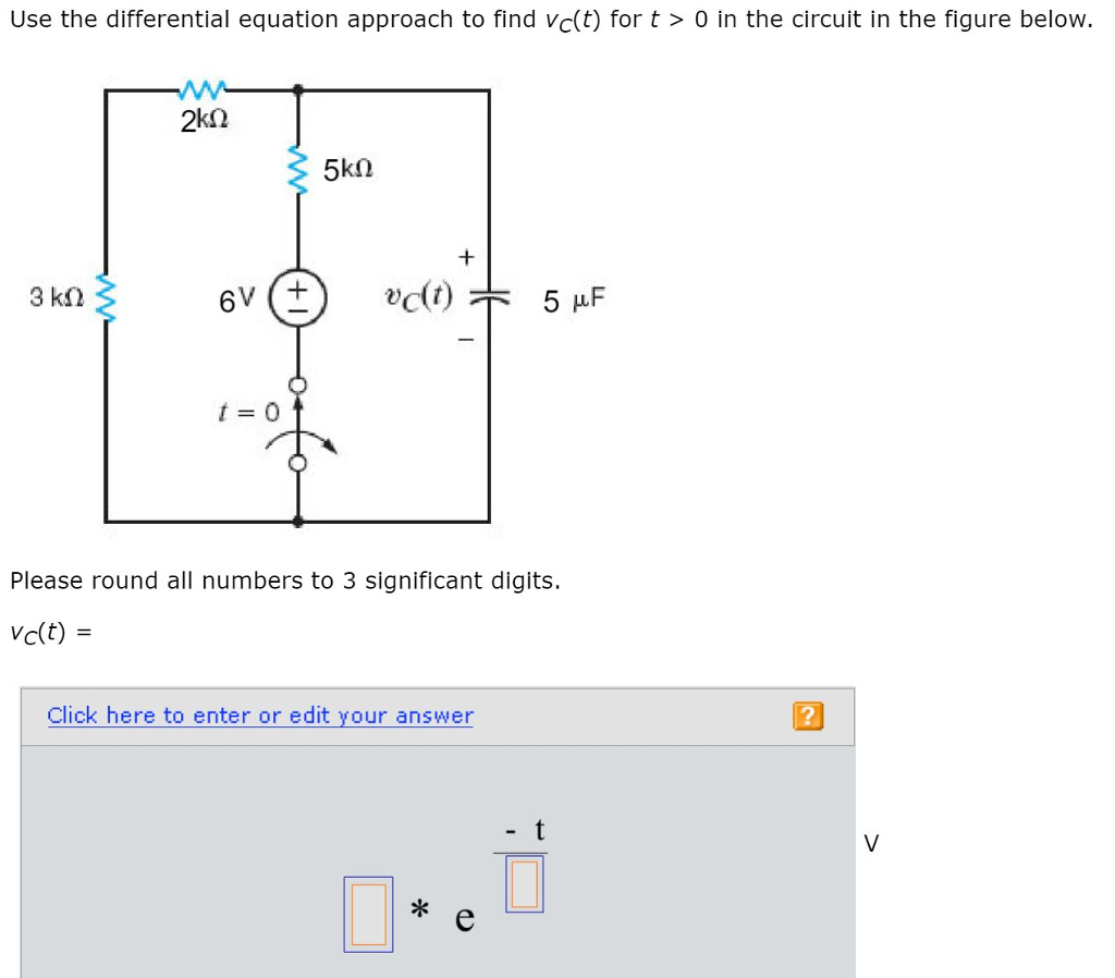 Solved Use the differential equation approach to find vc(t) | Chegg.com