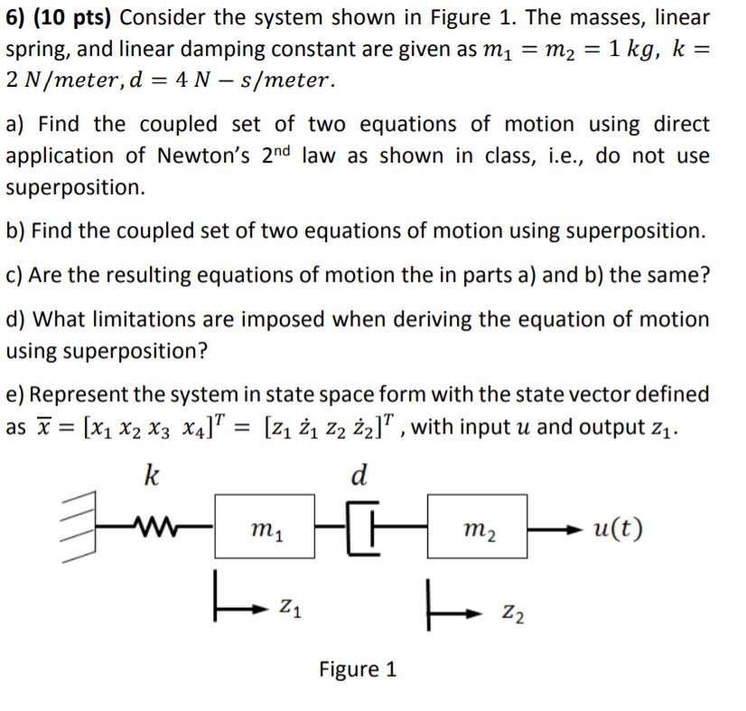 Solved 6) (10 pts) Consider the system shown in Figure 1. | Chegg.com