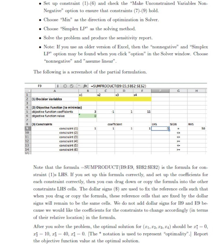 ? Set up constraint (1)-(6) and dieck the Make | Chegg.com