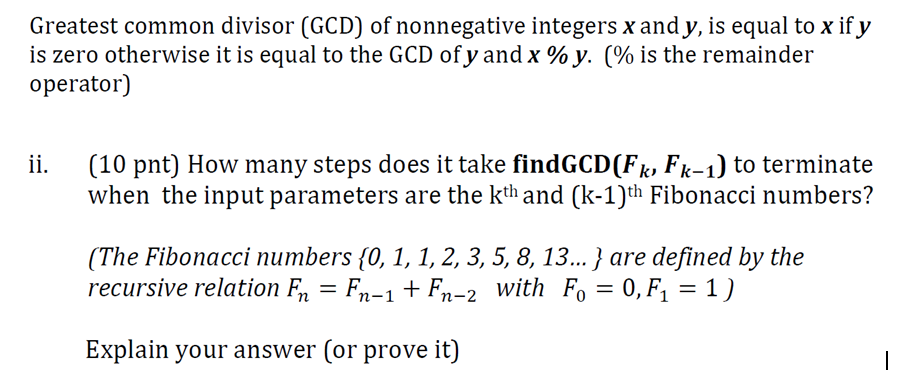 Solved Greatest common divisor (GCD of nonnegative integers | Chegg.com