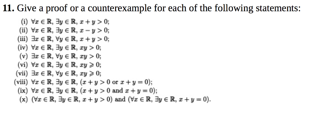 Solved 11. Give a proof or a counterexample for each of the | Chegg.com