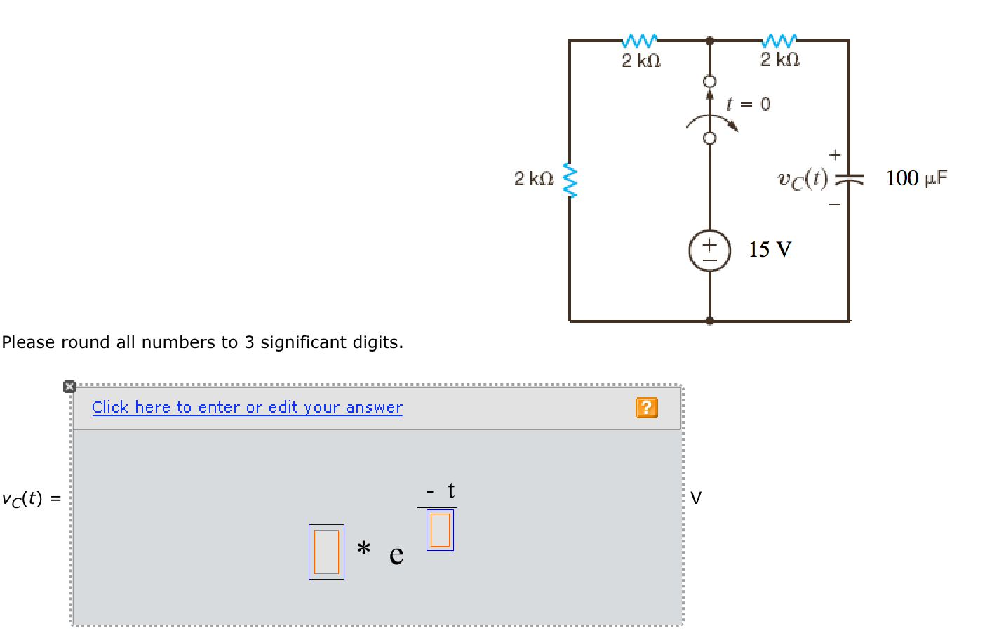 Solved Find vC(t) for t > 0 in the network in the | Chegg.com