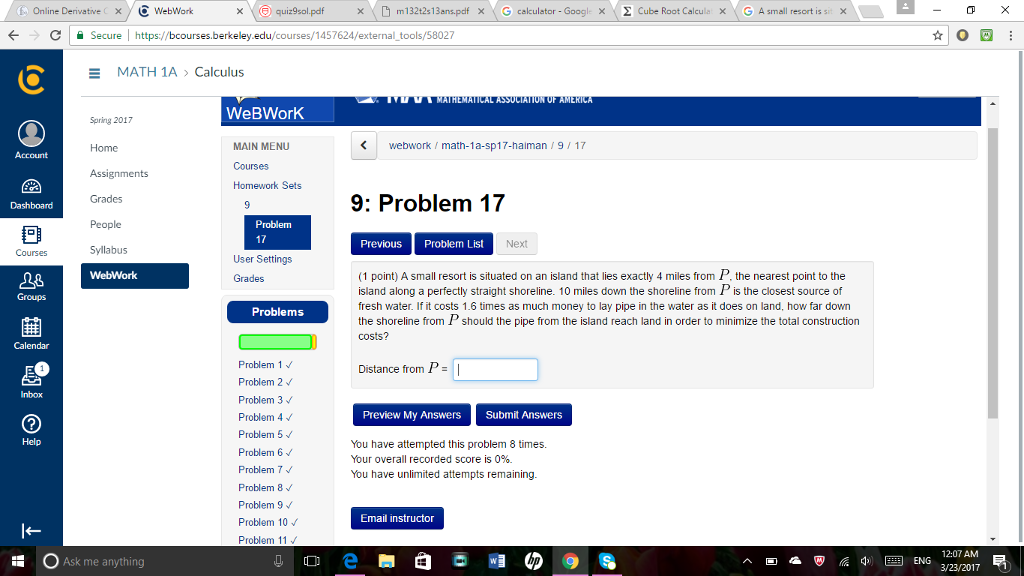 Solved Online Derivative C x webwork Secure h | Chegg.com