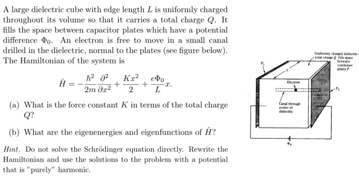 A large dielectric cube with edge length L is | Chegg.com