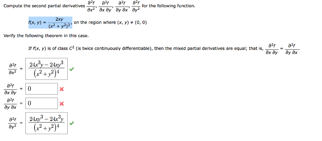 Solved Compute the second partial derivatives partial | Chegg.com Solved Compute the second partial derivatives partial | Chegg.com