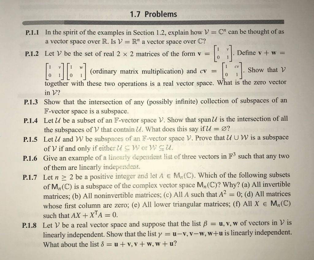 Solved 1.7 Problems In the spirit of the examples in Section | Chegg.com