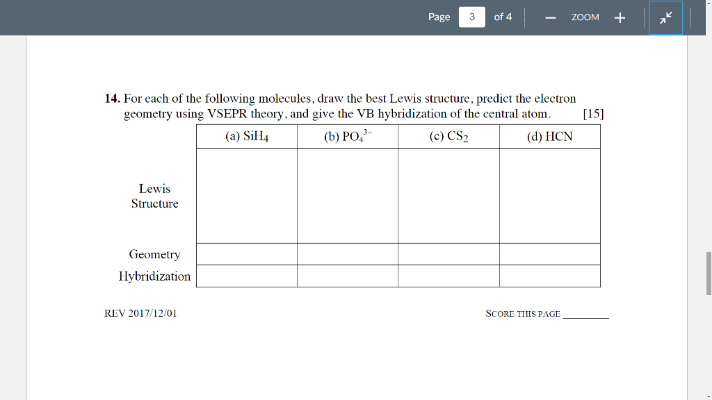 Solved Page 3 14 For Each Of The Following Molecules Draw
