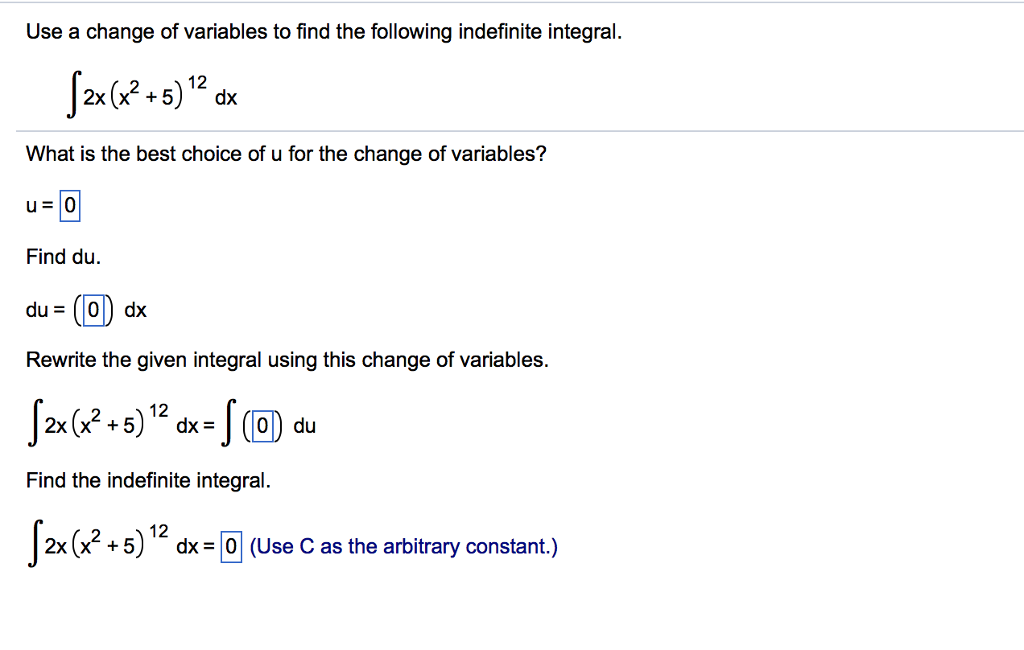 Solved Use a change of variables to find the following | Chegg.com