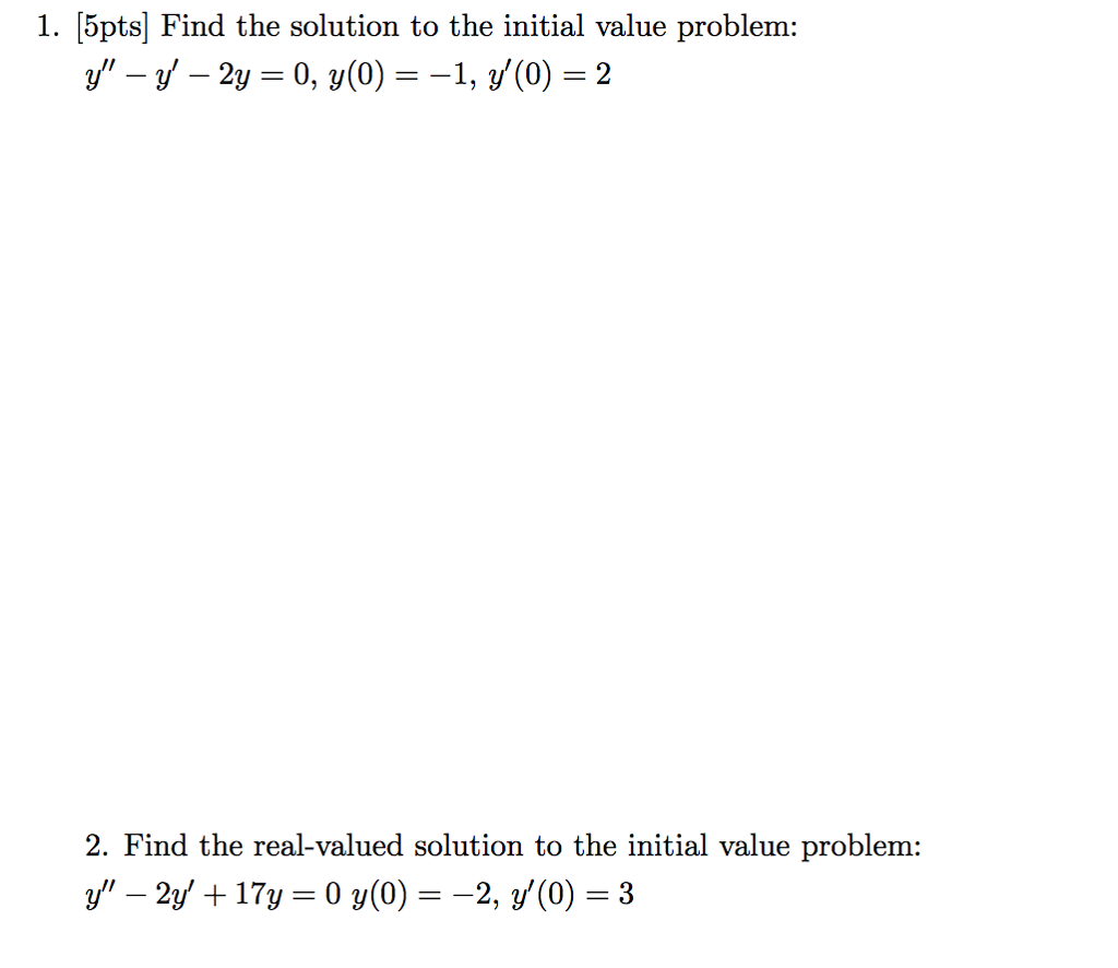 Solved Find the solution to the initial value problem: y" - | Chegg.com