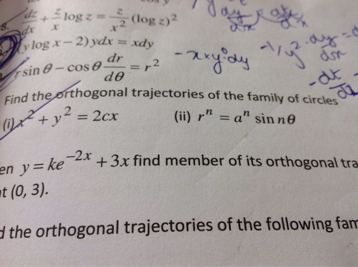 Solved Find the orthogonal trajectories of the family of | Chegg.com