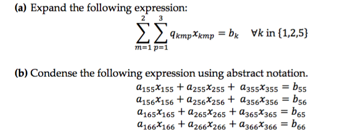 Solved Expand the following expression: sigma_m=1^2 | Chegg.com