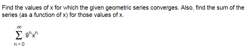 Solved Find the values of x for which the given geometric | Chegg.com