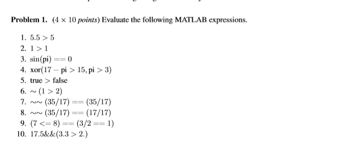 Solved Problem1. (4 x 10 points Evaluate the following | Chegg.com
