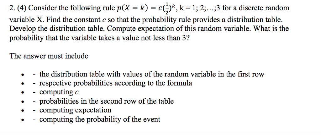 Solved 2. (4) Consider the following rule p(X-k) | Chegg.com