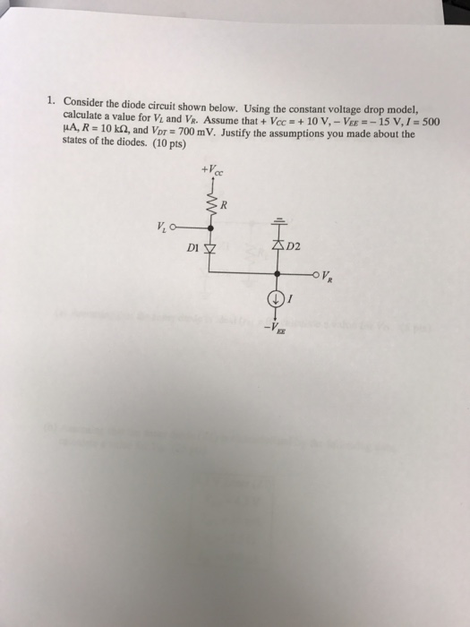 Solved Consider the diode circuit shown below. Using the | Chegg.com