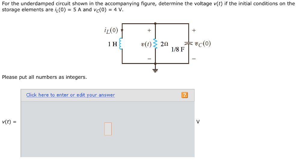 Solved For the underdamped circuit shown in the accompanying | Chegg.com