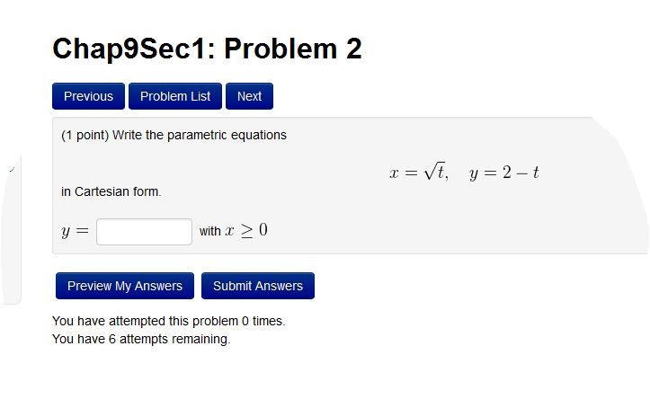 Solved Write the parametric equations x = square root t, y | Chegg.com