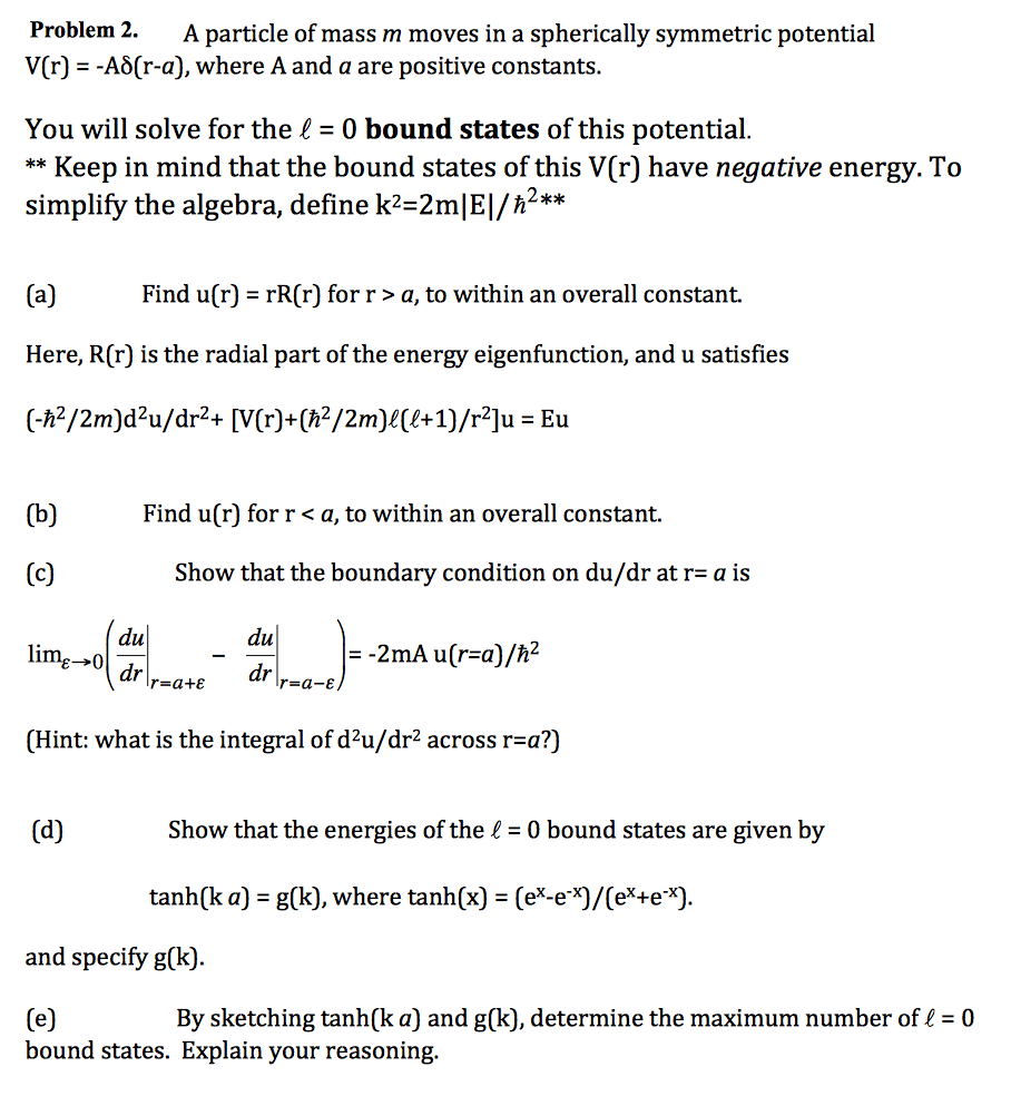 Solved A particle of mass m moves in a spherically symmetric | Chegg.com